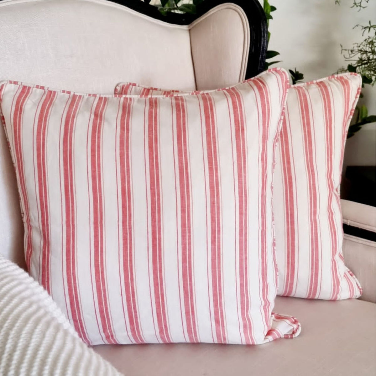 Rosy Pin Lines Pink Cushion Cover | Pink Cushion Covers 50x50 – Kolka